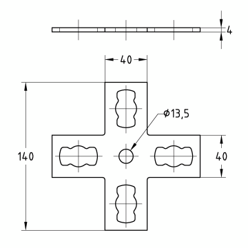 MÜPRO | MPR-Connection plates type S+ Cross connection plate | galvanised