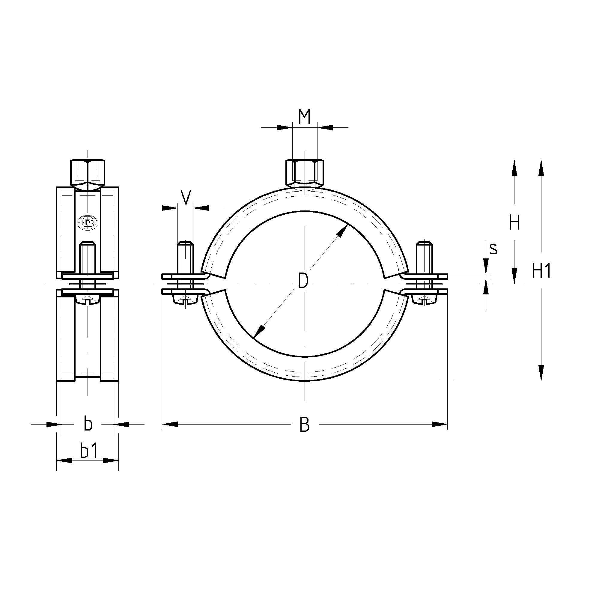 MÜPRO | Duct clamps M8 | DÄMMGULAST® orange | 200