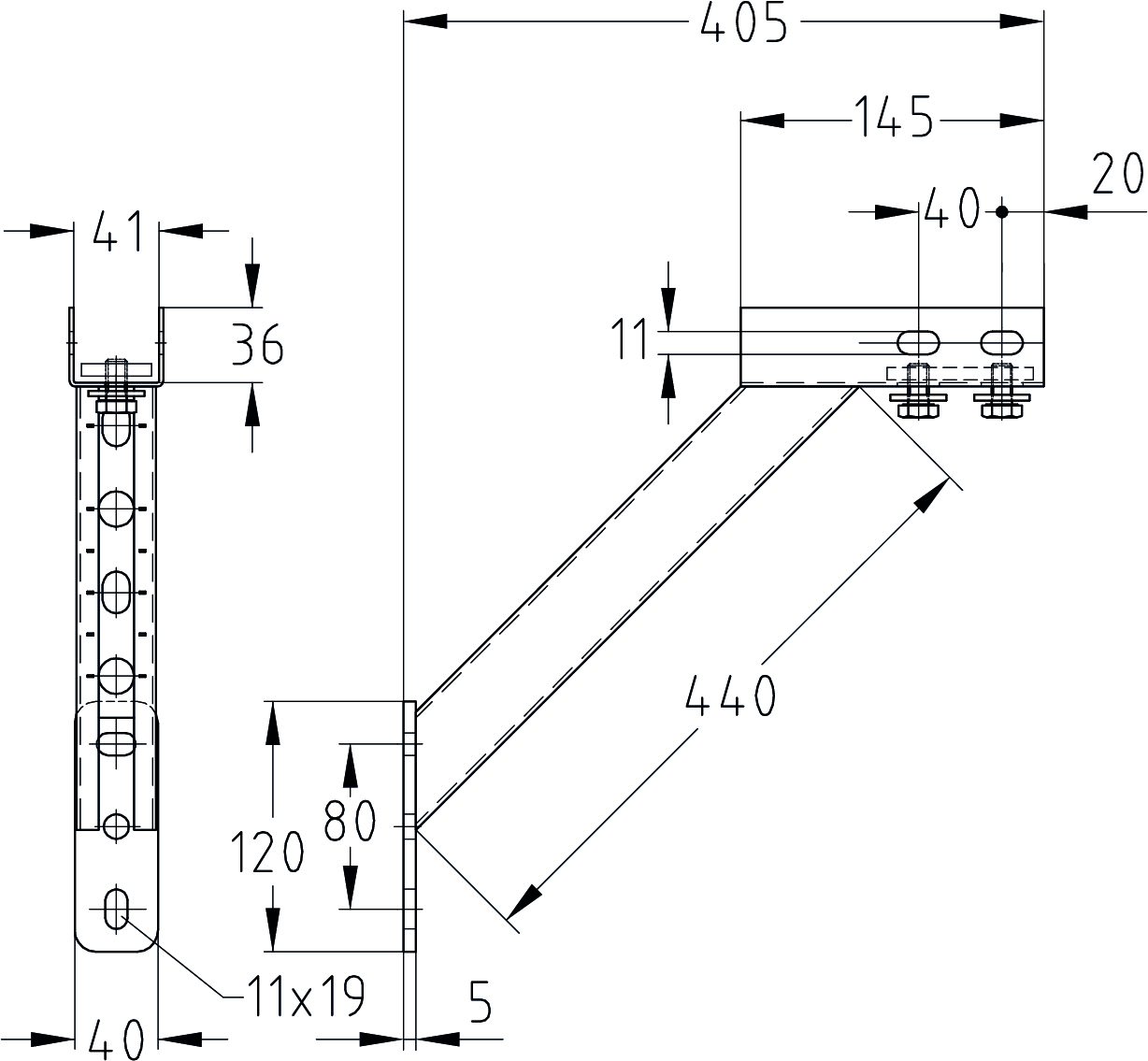 MÜPRO | MPC-Diagonal strut 440 | hot-dip galvanised