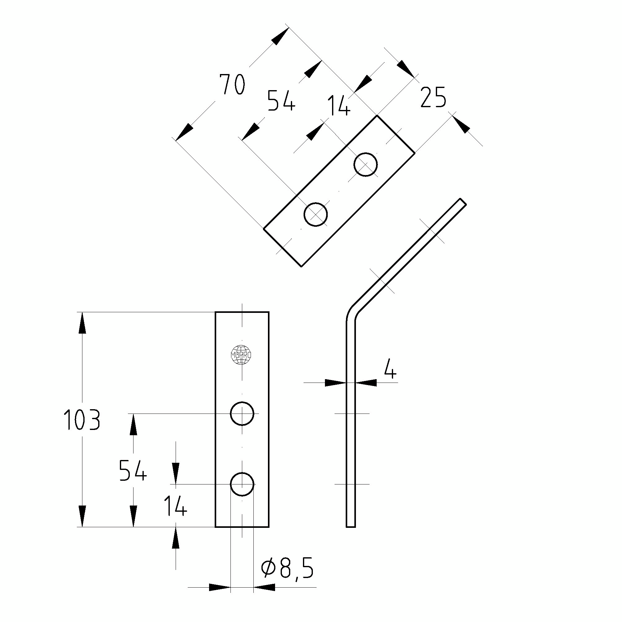 MÜPRO | MPC-Mounting angles 27/18, 28/30 | 45° | V2A